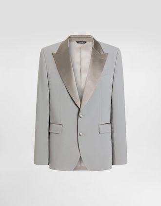 Dolce & Gabbana Sicilia Light Single-breasted Micro-rib Tuxedo Jacket - Mann Collection Grau 50