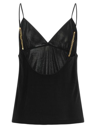 Saint Laurent Cassandre Chain Tank Top - Black