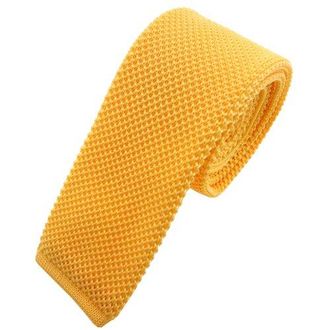 TigerTie ohne Markenname étroit cravate tricotée jaune jaune vif unicolor - cravate Polyester Tie