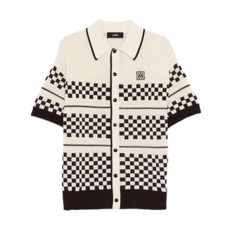Amiri Homme, Pulls, Beige, Taille: L Checkered Mesh Shirt