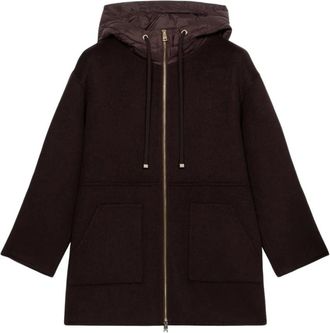 Oltre Femme, Manteaux, Brun, Taille: 42 FR Parka Rembourr&eacute;e &agrave; Capuche