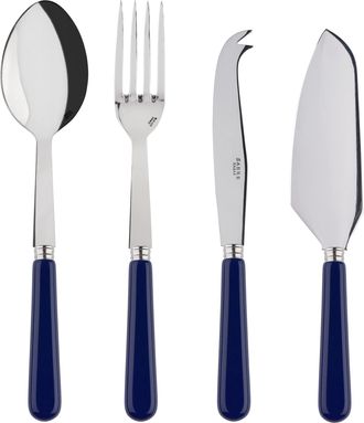 Sabre Paris Essential-Set, 4-teilig - Pop - Tortenheber mit Klinge & Großes Käsemesser - Edelstahl & Acryl - Spülmaschinenfest - Marineblau