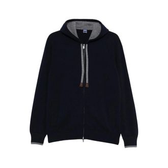 Fedeli Rei&szlig;verschluss-Kapuzenpullover - - Sweatshirts & Hoodies - Herren - Blau - M