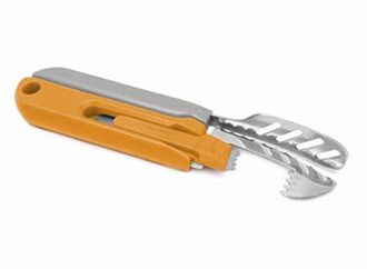 Nerthus Kitchenware Avocadoschneider, Edelstahl, Grau/Orange, 9.5 x 27 x 3.5 cm