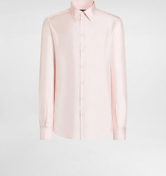 Dolce & Gabbana Hemd Martini Aus Seidentwill - Mann Hemden Rosa 37
