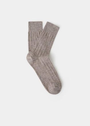 Mango Chaussettes coton maille c&ocirc;tel&eacute;e marron moyen - Homme - 40-42 - MANGO MAN