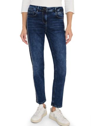 Cecil Damen 3717151 Jeans mit Gallonstreifen, mid Blue Used wash, 36W x 30L