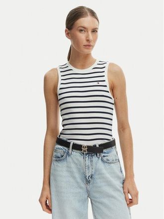 Tommy Hilfiger Top WW0WW47806 &Eacute;cru Slim Fit