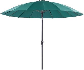 Beliani Parasol de Jardin Moderne Marché Pied en Aluminium Vert Emeraude Baia