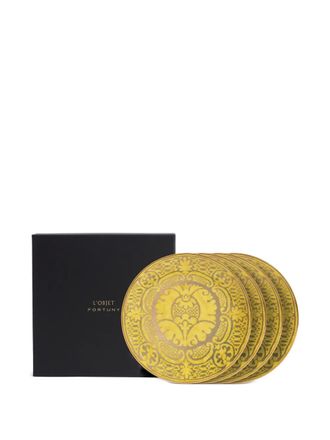 L'OBJET lot de quatre assiettes &agrave; dessert Fortuny Orsini - Jaune