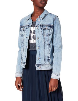 Cecil Damen Jeansjacke, Light Blue Used wash, XS