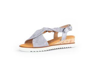 Gabor Damen Keilsandalen, Frauen Sandalen,Moderate Mehrweite (G),Strandschuhe,Keilsandaletten,Keilabsatz,flach,Azur (Kork/Creme),40 EU / 6.5 UK