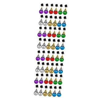 Amosfun 48 St&uuml;ck Weihnachtskugeln Weihnachtsklemmen Geschenk Farbe Bart Lichter Anh&auml;nger Urlaub Gesichtskugel F&uuml;r Anh&auml;nger Clips Weihnachtsmann Licht Dekorati