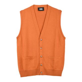 Alpha Studio Homme, Pulls, Orange, Taille: L Sleeveless Tricots