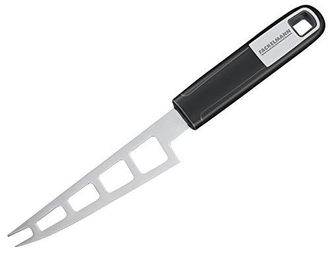 Fackelmann Käsemesser 27 cm SENSE, Käseschneider für Weichkäse mit rutschfestem und ergonomischem Soft-Touch-Griff aus Kunststoff (Farbe: Silber/Schwarz), Menge: