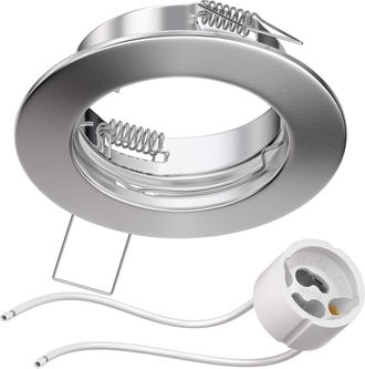 LEDs Com Decken-Einbaurahmen FERE Einbaurahmen chrom matt (LED/Halogen/GU10/MR16/PAR16/50mm) inkl. GU10 Fassung