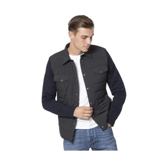 Gran Sasso Marineblaue Bi-Material Jackenhemd - - Jackets - Herren - Schwarzk - XL