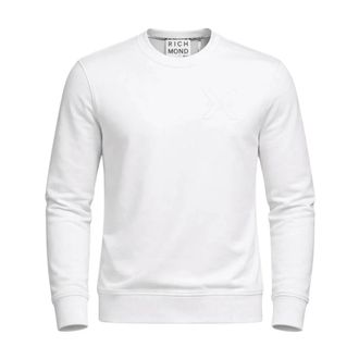 John Richmond Homme, Sweatshirts et sweats &agrave; capuche, Blanc, Taille: M SweaT-shirt &agrave; imprim&eacute; graphique