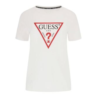 Guess Femme, Tops, Blanc, Taille: 38 FR T-shirt blanc &agrave; manches courtes W1Yi1Bi3Z14G011