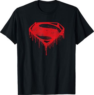 DC Comics Batman v Superman Splattered Logo T-Shirt, Unisex-Erwachsene, Schwarz, S