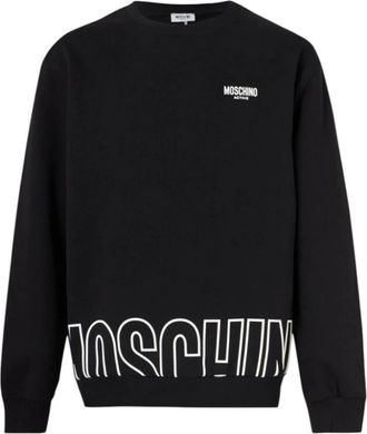 Moschino Homme, Sweatshirts et sweats &agrave; capuche, Noir, Taille: L Active Crewneck SweaT-shirt