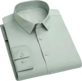 Generic Chemises &agrave; manches longues de couleur unie pour homme, coupe ajust&eacute;e, couleur unie, &eacute;lastique, poche unique, hauts daffaires, Jt-2128-7, 3XL