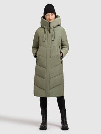 Khujo Steppmantel KHUJO TRUDIE, Damen, Gr. XXL, muted grün, 100% Polyester, unifarben, eingesetzt elastischer Bund mit Windstopper, Mäntel, Topseller