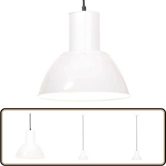 vidaXL H&auml;ngelampe 25 w Wei&szlig; Rund 28,5 cm E27 - H&auml;ngelampe - Industrielampen - Wohnraumbeleuchtung - K&uuml;chenlampe - Esstischlampe