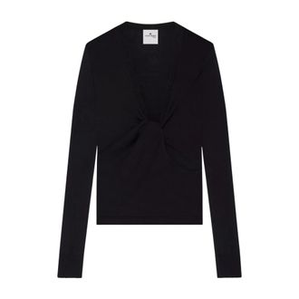 Courr&egrave;ges V-neck Strickware - - Knitwear - Damen - Schwarzk - M