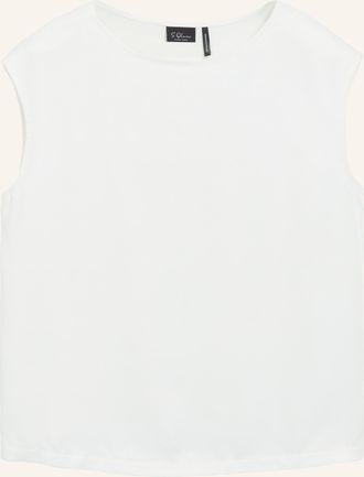 s.Oliver Black Label S.Oliver Black Label Blusentop Im Materialmix weiss