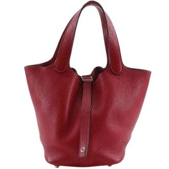 Herm&egrave;s Sac seau Picotin Lock 18 en cuir Taurillon Cl&eacute;mence Pre-owned - Femme - Pre-owned - Rouge - Taille: ONE Size