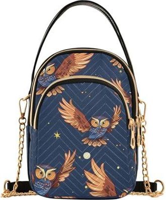 Mnsruu Sac à bandoulière pour femme, motif hibou, style bohème, aztèque, sac à main, petit sac à bandoulière avec sangle réglable