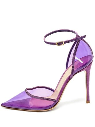 Gianvito Rossi escarpins &agrave; ornements en cristal 110 mm - Violet