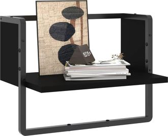 Generic Schweberegal Regal mit Stange, Wandregal, H&auml;ngeregal mit viel Stauraum, Wandboard, B&uuml;cherregal f&uuml;r Wohnzimmer/Badezimmer(Grau Sonoma 30x25x30 cm) (40 