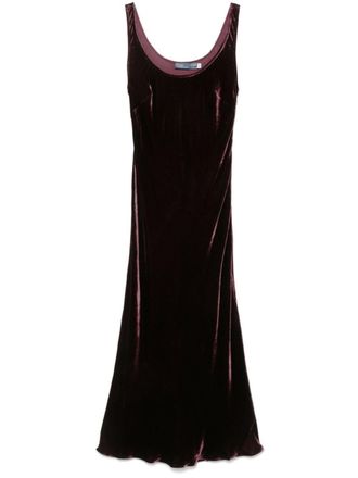 Polo Ralph Lauren robe sans manches en velours - Rouge