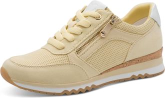 Marco Tozzi Marco Tozzi Damen Sneaker weiches Feel Me Wechselfu&szlig;bett weiches Innenfutter Vegan Modern, gelb (Vanilla Comb), 37 EU