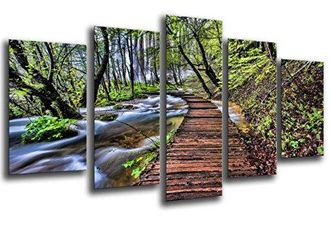 Cuadros Cámara Wandbild - Landschaftsnationalpark von Kroatien, 165 x 62 cm, Holzdruck - XXL Format - Kunstdruck, ref.26035