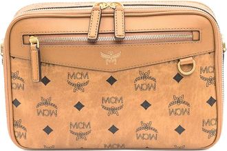 MCM small Diamond Visetos-monogram crossbody bag - Tons neutres