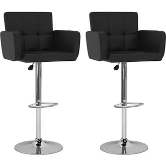 vidaXL Vidaxl - Tabourets de bar lot de 2 noir similicuir