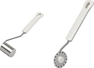 Dr. Oetker Kuchenblechroller, Eckenroller mit Funktionsteil aus Edelstahl (ca. 22 cm) 1 Stück & Teigrädchen, Küchenhelfer zum Trennen von verschiedenen Teigarten