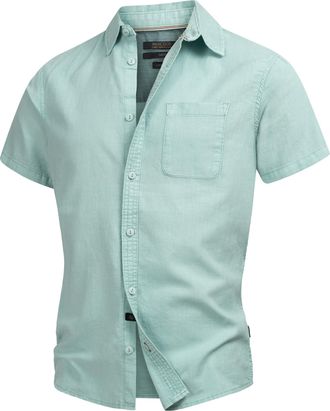 Indicode Herren INGunther Kurzarm-Hemd mit Brusttasche | Herrenhemd Männerhemd Ether, XXL