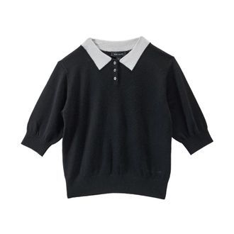 Marc Jacobs Femme, Pulls, Noir, Taille: 42 FR Trompe Loeil Knit Polo