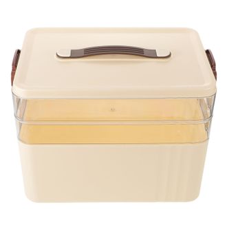 SOLUSTRE Gro&szlig;e Medikamentenbox mit Tragegriff Multifunktionaler Transparenter Kunststoff-aufbewahrungsorganizer f&uuml;r Reise B&uuml;ro und Zuhause Tragbare Arzneimitte