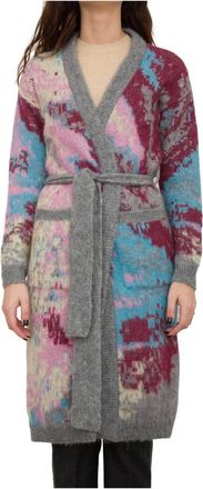 Nenette Femme, Pulls, Multicolore, Taille: 38 FR Cowboy Long Cardigan