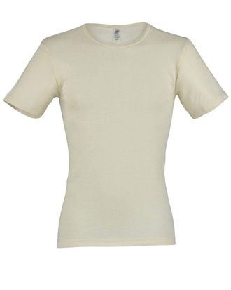 Engel Herren Unterhemd Kurzarm, Wolle & Seide, Natur, Gr. 46-56, Natur, 46/48