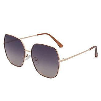 Generic Lunettes de soleil polarisées en métal tendance pour femmes 2025 (couleur : C, taille : moyen)