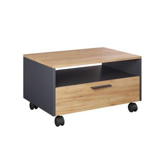 Vicco Table Basse Bibo, Anthracite/ch&ecirc;ne dor&eacute;, 70x52.4cm