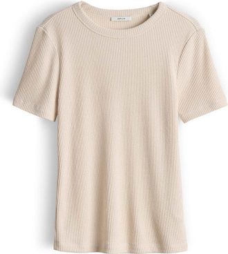 OPUS Kurzarmshirt Sydra aus Jersey mit Rippstruktur elastischer Stoff, weicher Griff, Casual