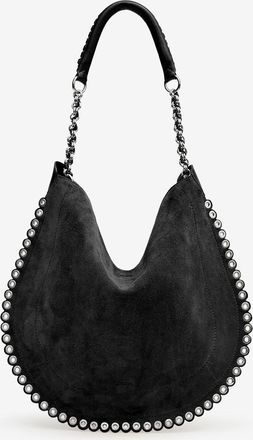 Isabel Marant Porte Epaule Oskan Hobo Soft - Femme - Noir Et Argent&eacute; - Isabel Marant