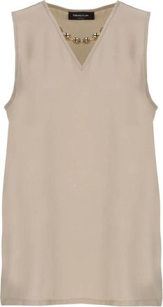Fabiana Filippi Femme, Tops, Beige, Taille: 36 FR D&eacute;bardeur &agrave; col en V